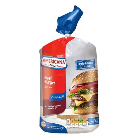 Americana Classic 20 Beef Burger 1kg price in UAE | Carrefour UAE ...