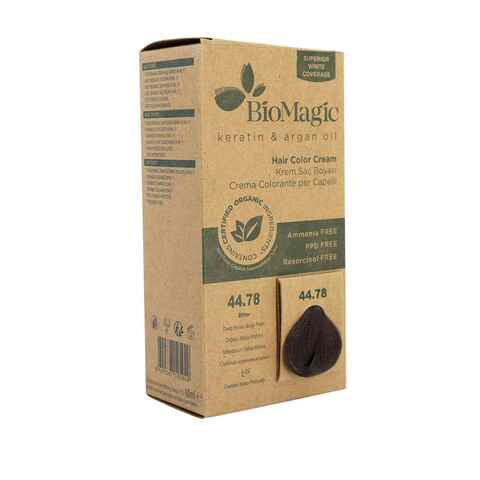 Biomagic Keratin And Argan Oil Hair Colour 44.78 Deep Brown Beige Pearl ...