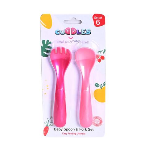 Buy Cuddles Baby Spoon & Fork Set 6 Count Online | Carrefour Pakistan