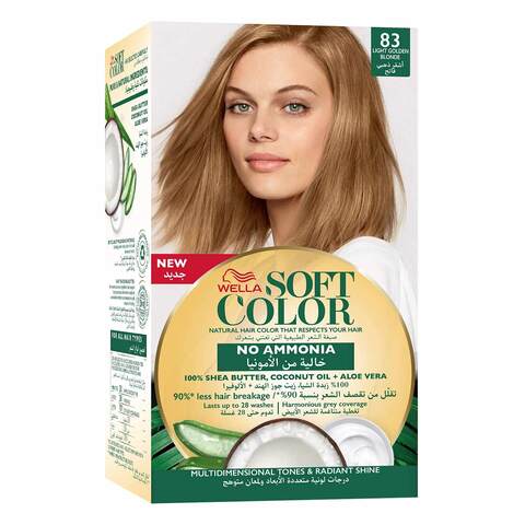 WELLA SOFT COLOR NATURAL HAIR COLOR WITH NO AMONIA 100% SHEA BUTTER ...