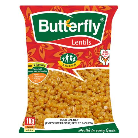 Buy Butterfly Lentils Oily Toor Dal 1Kg Online - Carrefour Kenya