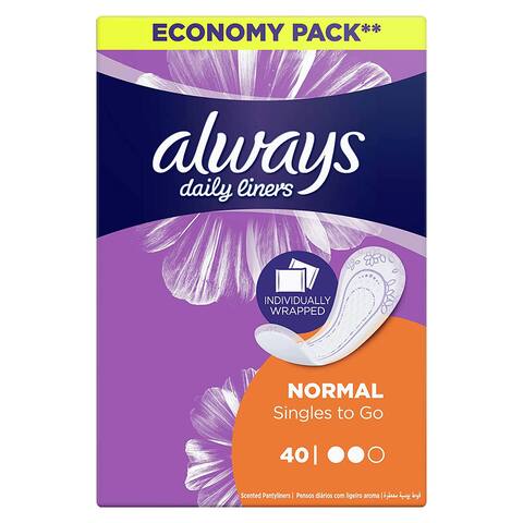 Buy Always Daily Liners Comfort Protect Individually Wrapped - 40 Pads ...