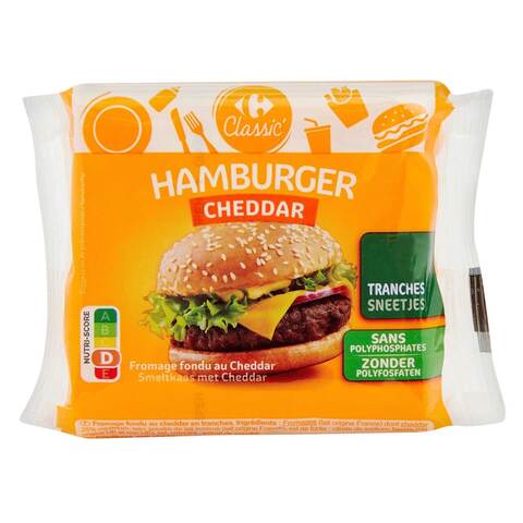 Buy Carrefour Hamburger Cheddar Cheese Slices 150g x 8 Pieces Online ...