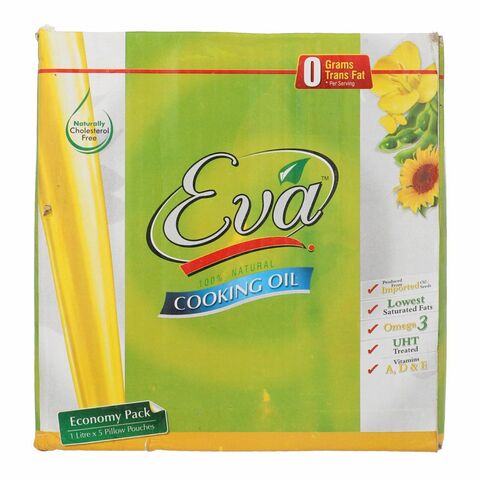 Buy Eva Cooking Oil Economy Pack 1 Litre 5 Pillow Pouches Online ...