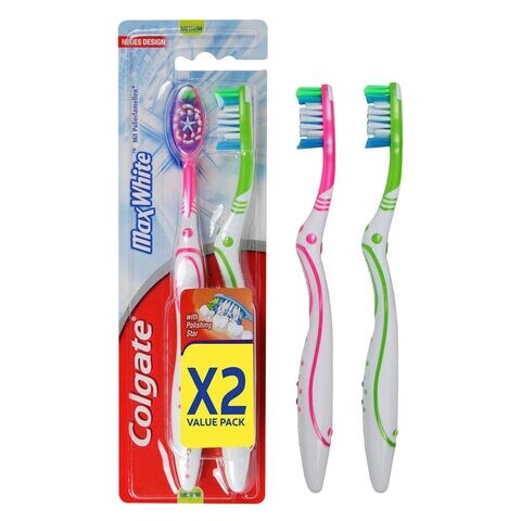 Colgate Max White Manual Toothbrush Multicolour 2 count price in UAE ...