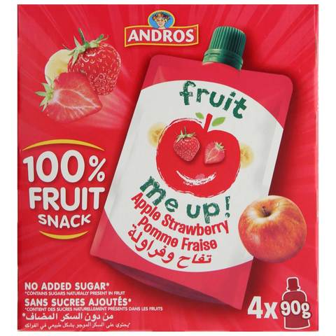 Andros Fruit Me Up Apple And Strawberry Puree 90g Pack of 4 price in ...