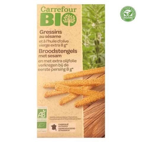 Carrefour Bio Organic Sesame And Olive Oil Aperitif Cookies 125g price ...