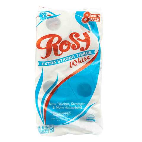 Buy Rosy Extra Strong Tissue White Pack of 8 Online - Carrefour Kenya