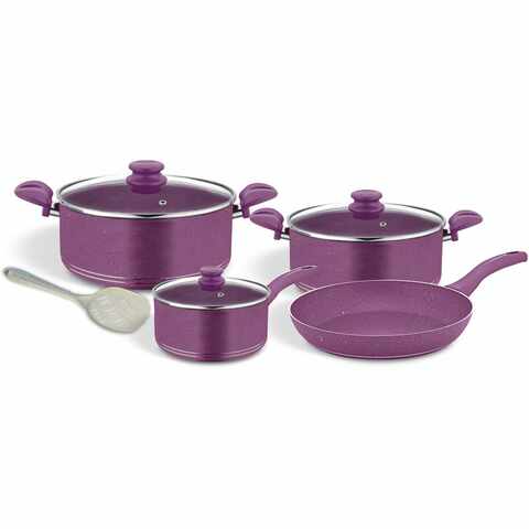 Home Maker Granitec Cookware Set Violet Pack of 8 price in UAE ...