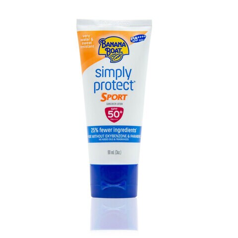 Banana Boat Simply Protect Sport Sunscreen Lotion SPF50 White 90ml ...