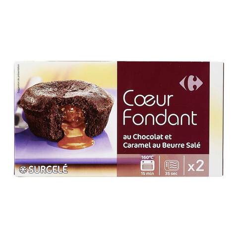 Carrefour extra caramel chocolate fondant heart cakes 95g 2 price in ...