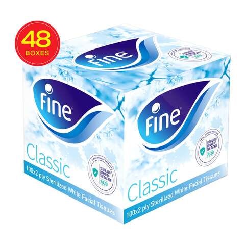 Facial tissue box 100 sheets X 2 ply 48 Boxes- Fine® cubic Classic ...