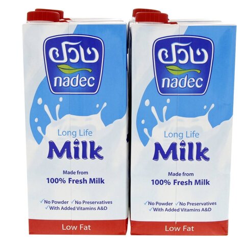 Nadec Low Fat Fresh Milk 1L x Pack of 4 price in Kuwait | Carrefour ...
