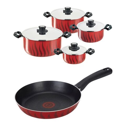 Tefal Tempo Cooking Set With Frypan Red 24cm Pack of 9 price in UAE ...