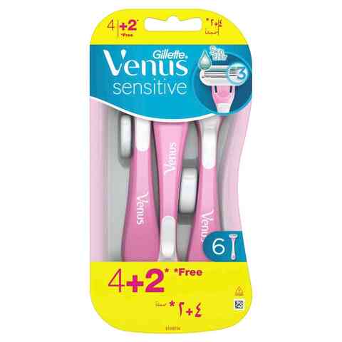 Gillette Venus Sensitive Disposable Razor Multicolour 6 PCS price in ...
