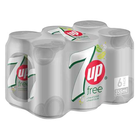 7UP Free, Carbonated Soft Drink, Cans, 355ml x 6 price in Saudi Arabia ...