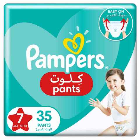 Pampers Diaper Pants Size 7 17kg+ White 35 Diapers price in UAE ...