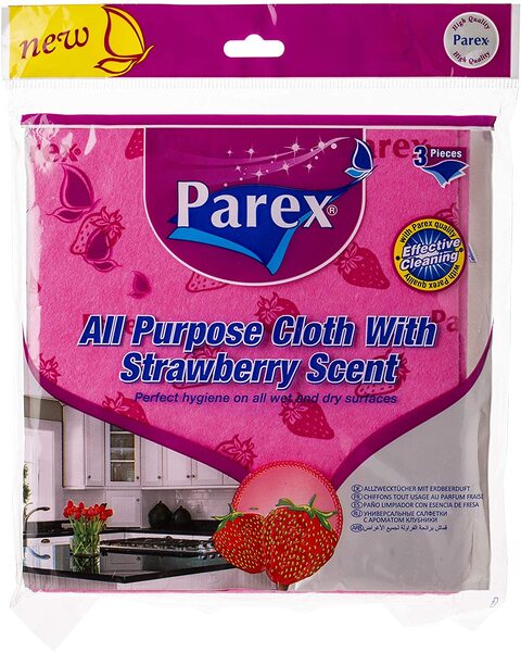 Parex All Purpose Cloth/Strawberry Scent, 3 Sheets, 40 cm X 38 cm price ...