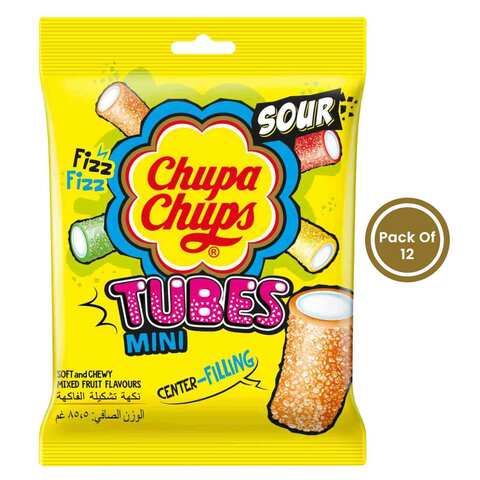 Chupa Chups Mini Sour Tubes Candy 85.5g x Pack of 12 price in Kuwait ...