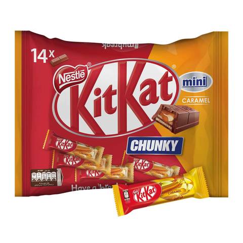 Kitkat Chunky Mini Caramel Chocolate Bar 18g X 14 Pieces price in Saudi ...