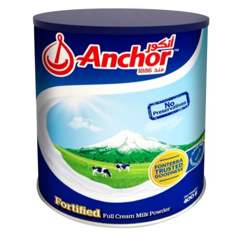 Anchor Fortified Full Cream Milk Powder From Grass Fed Cows 400 g (Tin ...