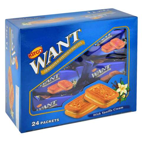 Kitco Want Vanilla Cream Sandwich Biscuits 45g x Pack Of 24 price in ...