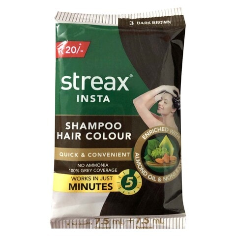 Streax Insta Shampoo Hair Colour Dark Brown 25ml price in UAE ...