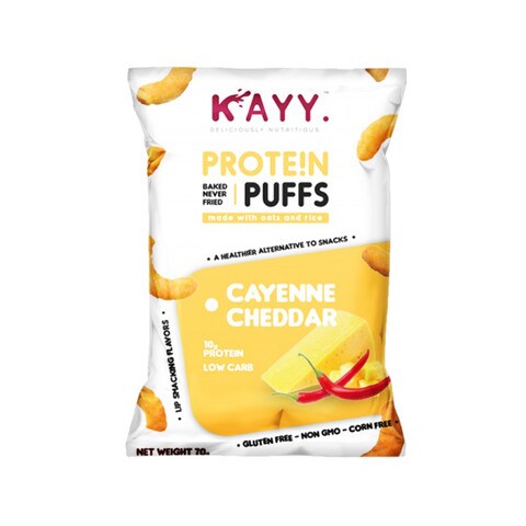 Buy Kayy Protein Puffs Cayenne Cheddar - 60 gram Online - Shop Food ...