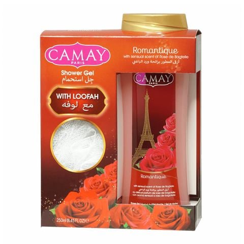 Camay shower gel romantique + loofah 250 ml price in Saudi Arabia ...