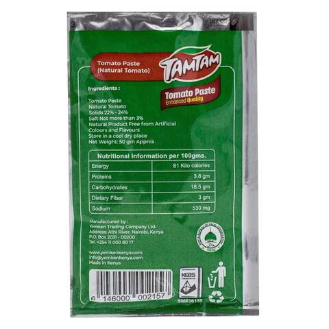 Buy Tamtam Tomato Paste 50g Online - Carrefour Kenya