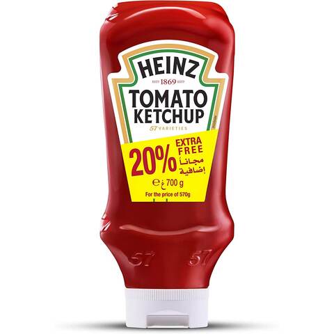 Heinz Tomato Ketchup Top Down Squeezy Bottle 570g price in UAE | Carrefour UAE | supermarket kanbkam