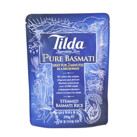 Tilda Pure Basmati Steamed Basmati Rice 250g price in UAE | Carrefour UAE | supermarket kanbkam