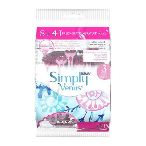 Gillette Simply Venus3 Disposable Razors 12 price in Saudi Arabia ...