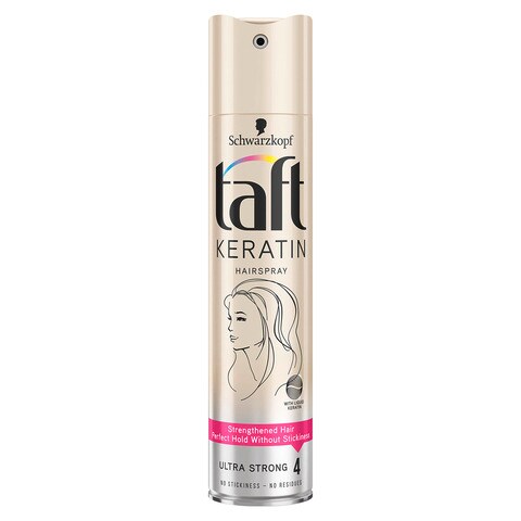 Schwarzkopf Taft Ultra Strong 4 Keratin Hair Spray Clear 250ml With ...