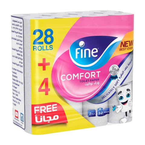 Fine toilet paper comfort 180 sheet 2 ply 28+4 free price in Saudi ...