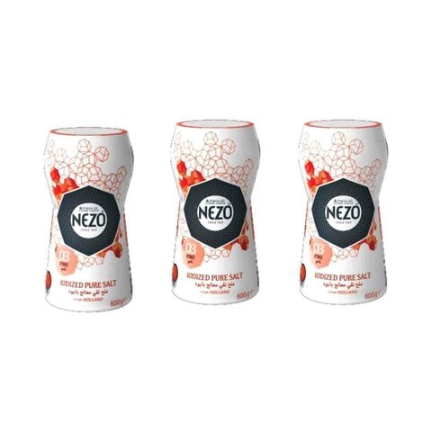 Nezo Iodized Pure Salt 600g Pack of 3 price in UAE | Carrefour UAE ...