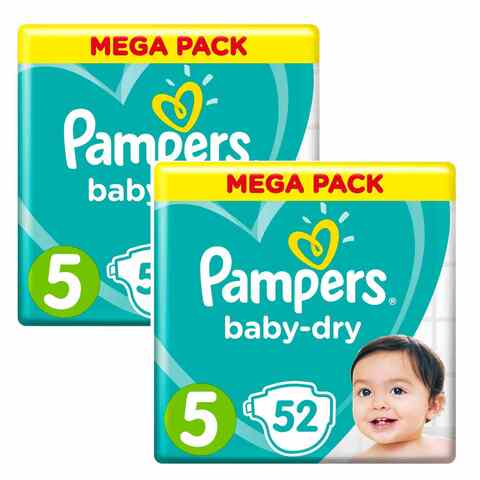 Pampers Baby Dry Diapers Size 5 11-16kg White 52 countx2 price in UAE | Carrefour UAE ...