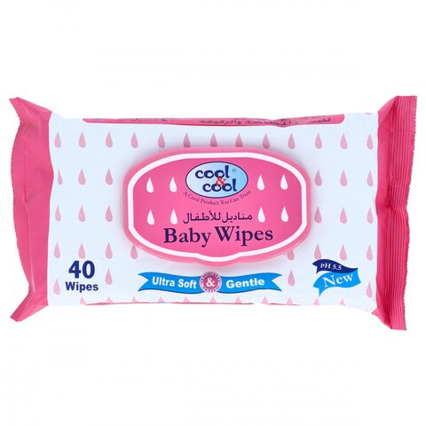 Buy Cool & Cool Baby Wipes 40 Sheets Online | Carrefour Pakistan