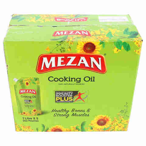 Buy Mezan Royal Doy Cooking Oil Pouch 1 lt (Pack of 5) Online ...