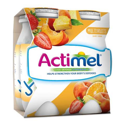 Actimel Multi-Fruit Flavored Low Fat Dairy Drink 93ml Pack of 4 price ...