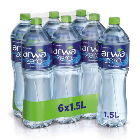 Buy Arwa Water Zero Sodium 1.5L ×6 Online - Shop Beverages on Carrefour ...