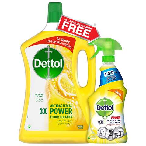 Dettol Multi Action Cleaner Lemon 3L With Dettol Power All Purpose ...