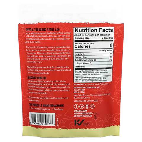 Buy Lakanto Golden Monkfruit Sweetener With Erythritol 235g Online ...