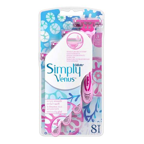 Gillette Simply Venus 3 Plus Disposable Razor Pink 8 count price in ...
