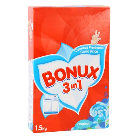 BONUX 3 IN 1 ORIGINAL CLOTHES DETERGENT POWDER 1.5KG price in Kuwait ...