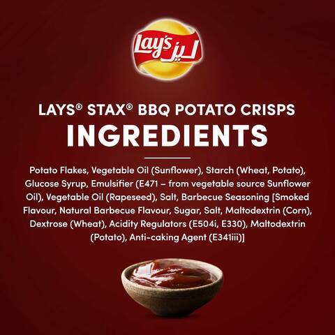 Buy Lays Stax BBQ Potato Crisps 170g Online - Shop Food Cupboard on ...