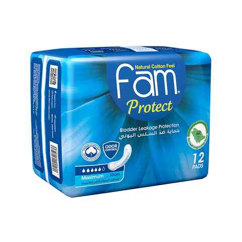 Fam Protect Incontinence Maximum Sanitary Pads White 12 countx9 price ...