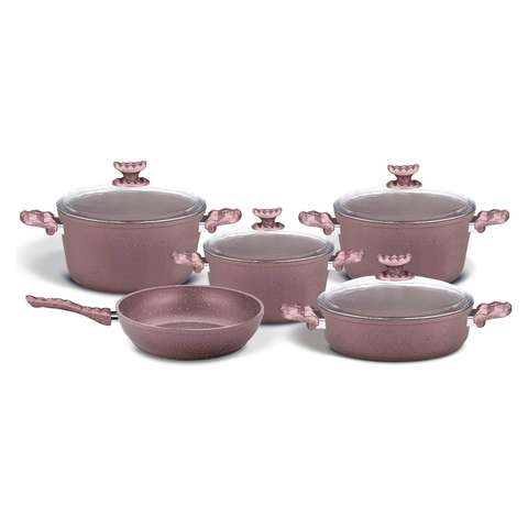 Homemaker Granitec Cookware Set 9Pcs Rose Gold price in UAE | Carrefour ...