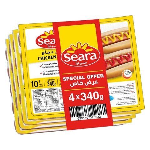 Seara Chicken Franks 340g Pack of 4 price in UAE | Carrefour UAE ...