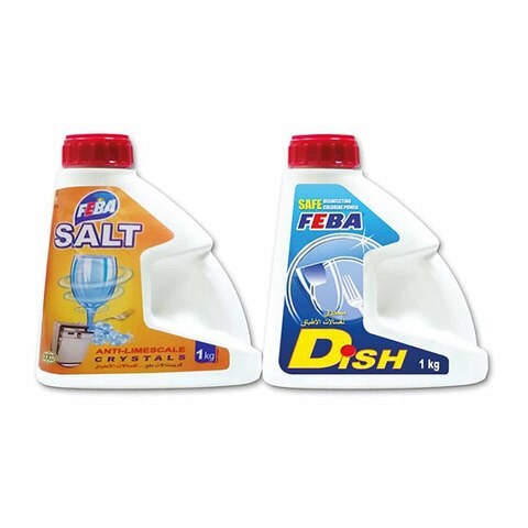 Feba Dishwashing Liquid Cleaner - 1 Kg + Feba Anti-Limescale Salt ...